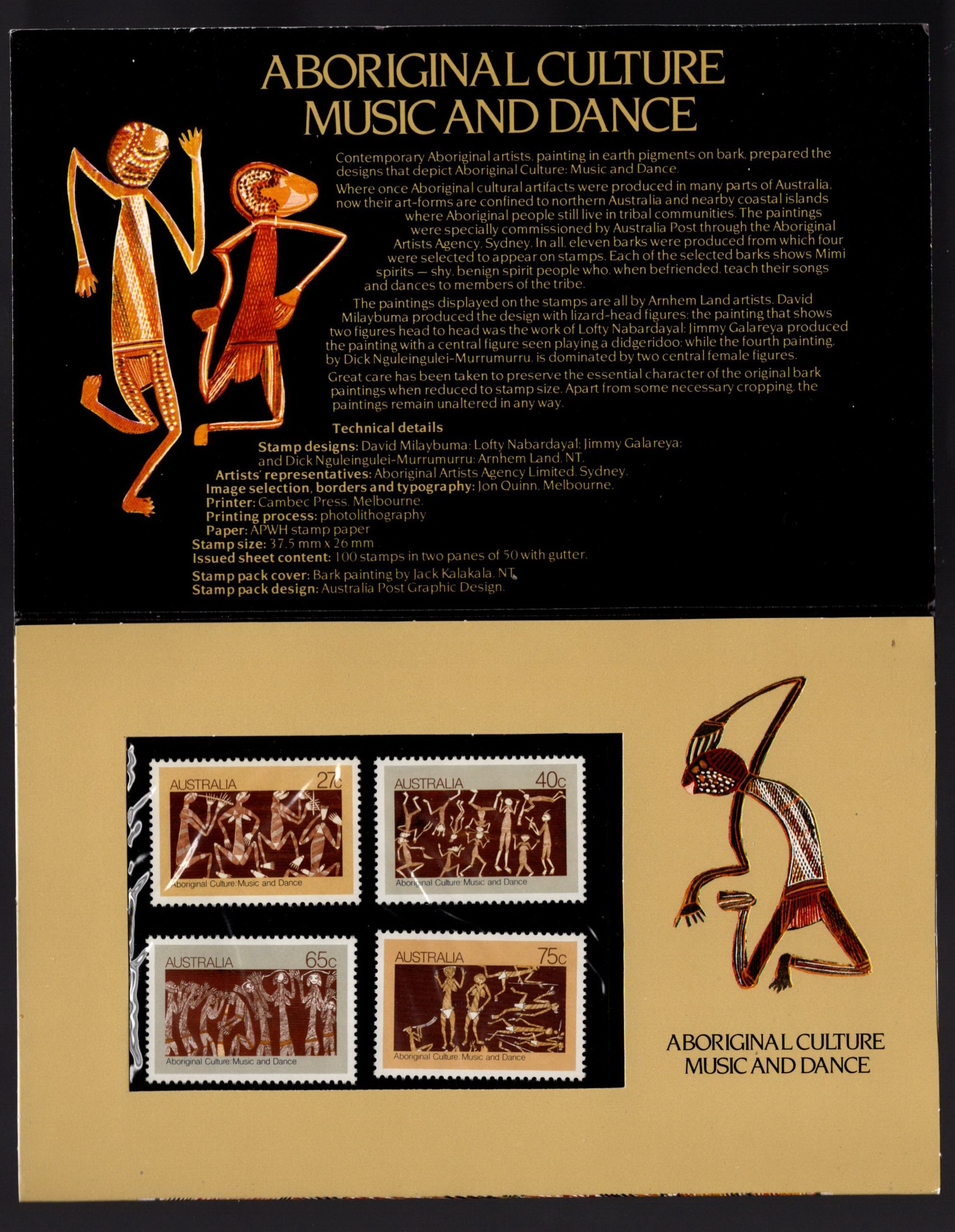 Australia, 1982 Aboriginal Culture, Music, and Dance Presentation Pack