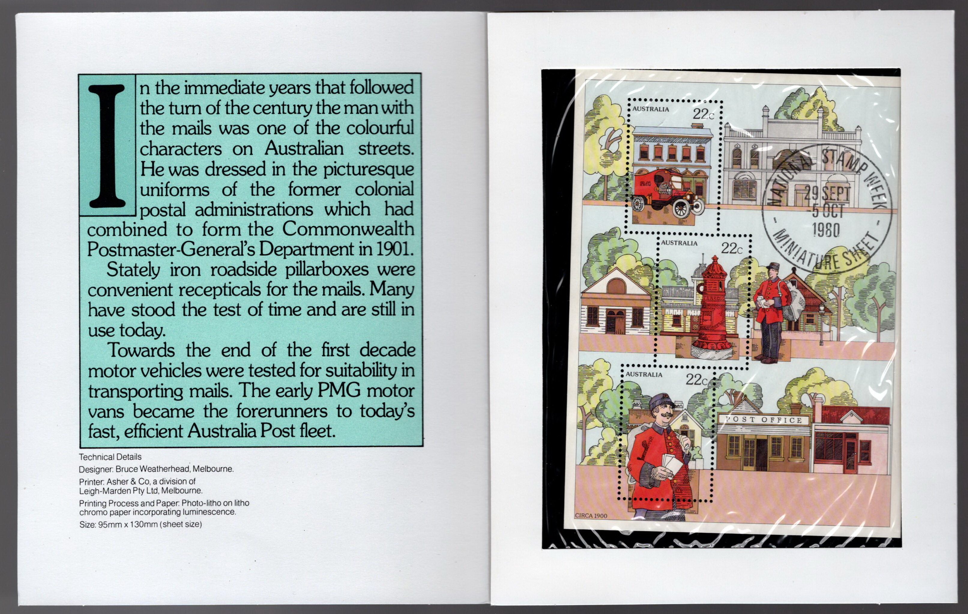 Australia, 1980 National Stamp Week Two Presentation Packs Stamps ...