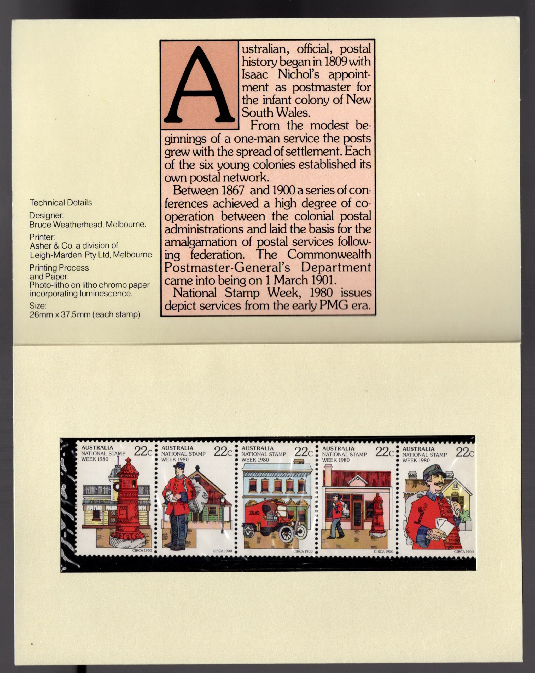 Australia, 1980 National Stamp Week Two Presentation Packs Stamps ...