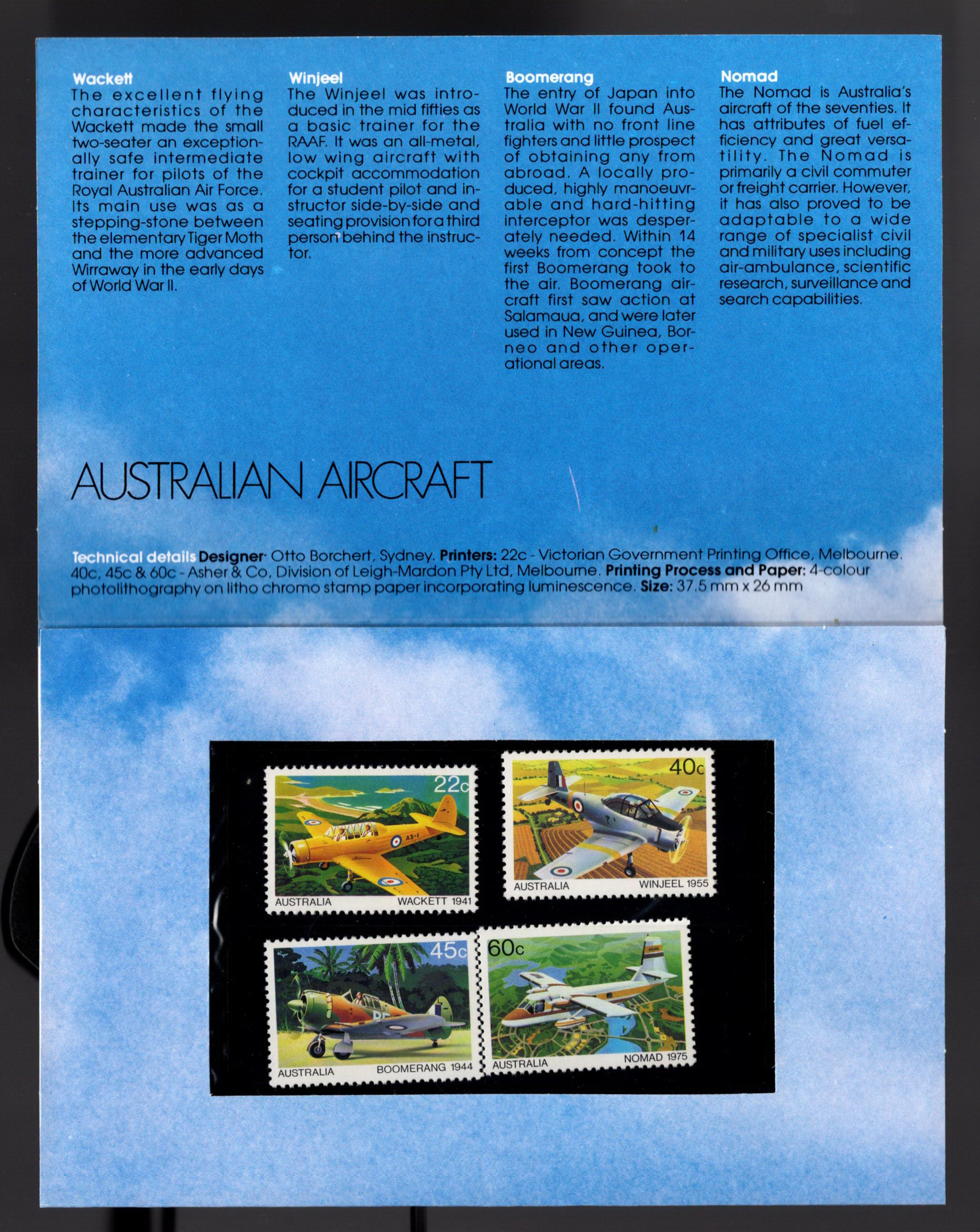 Australia, 1980 Australian Aircraft Presentation Pack