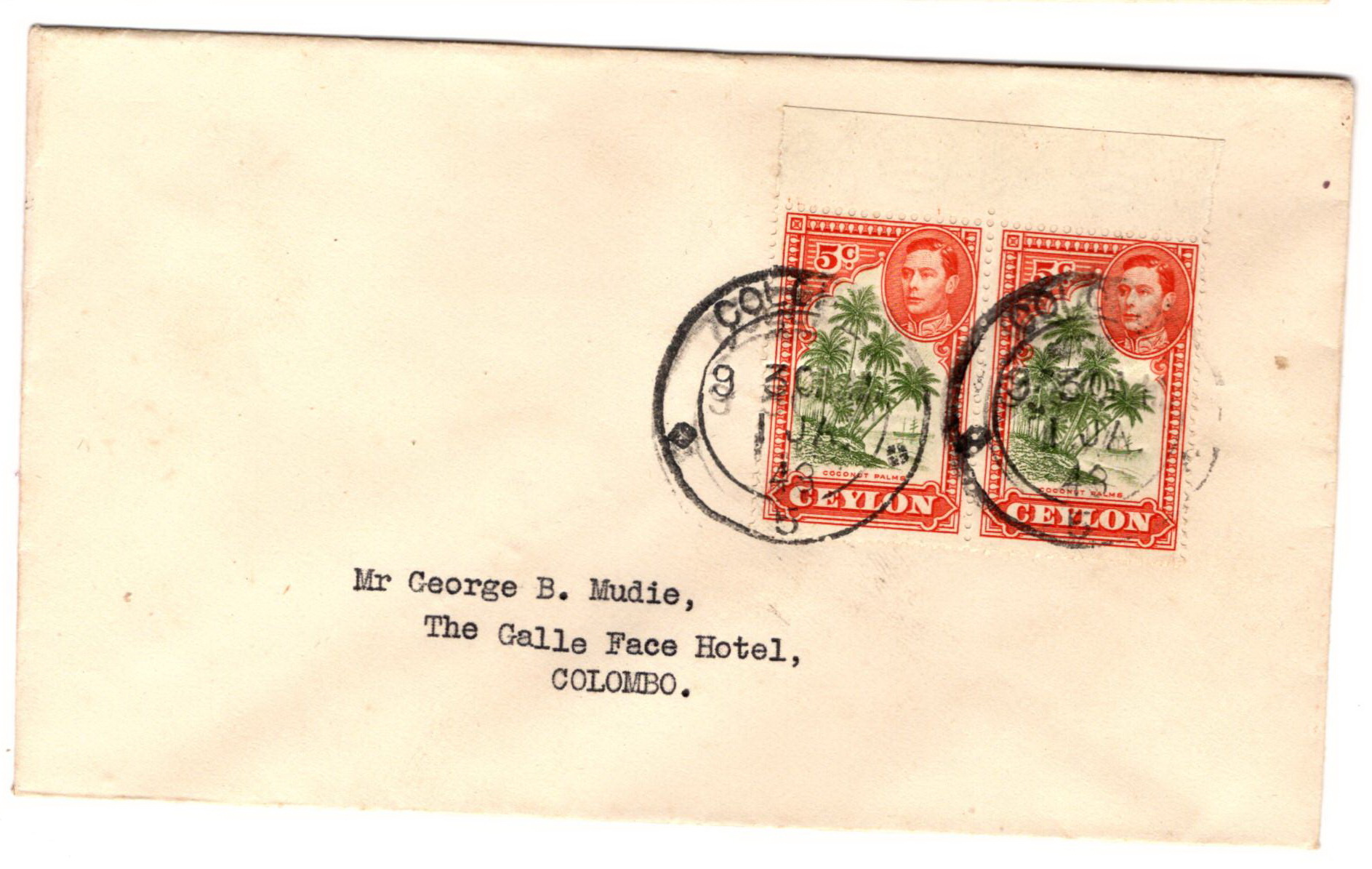 1943, KGVI, SG 387f, 5c Sage Green & Orange First Day Cover