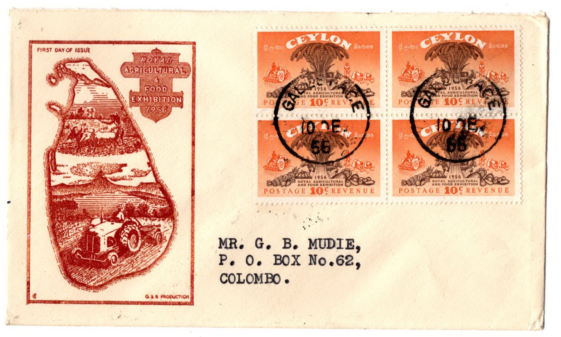 1955, SG 436, Royal Agricultural & Food Exhibition Block of Four, Brown ...