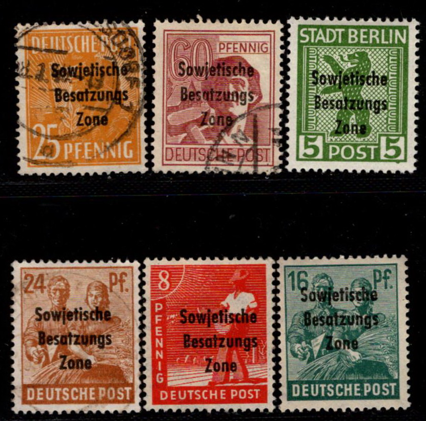 Germany Soviet Zone 1948 Sowjetische Besatzungs Zone overprinted on ...