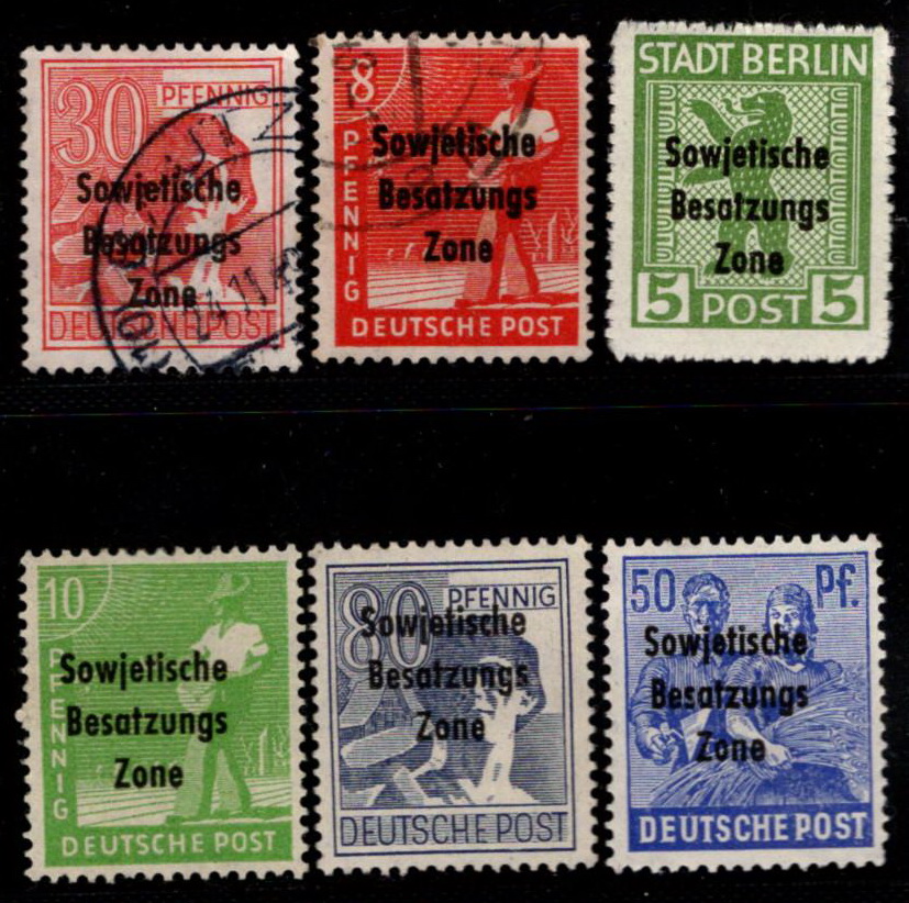 Germany Soviet Zone 1948 Sowjetische Besatzungs Zone overprinted on ...