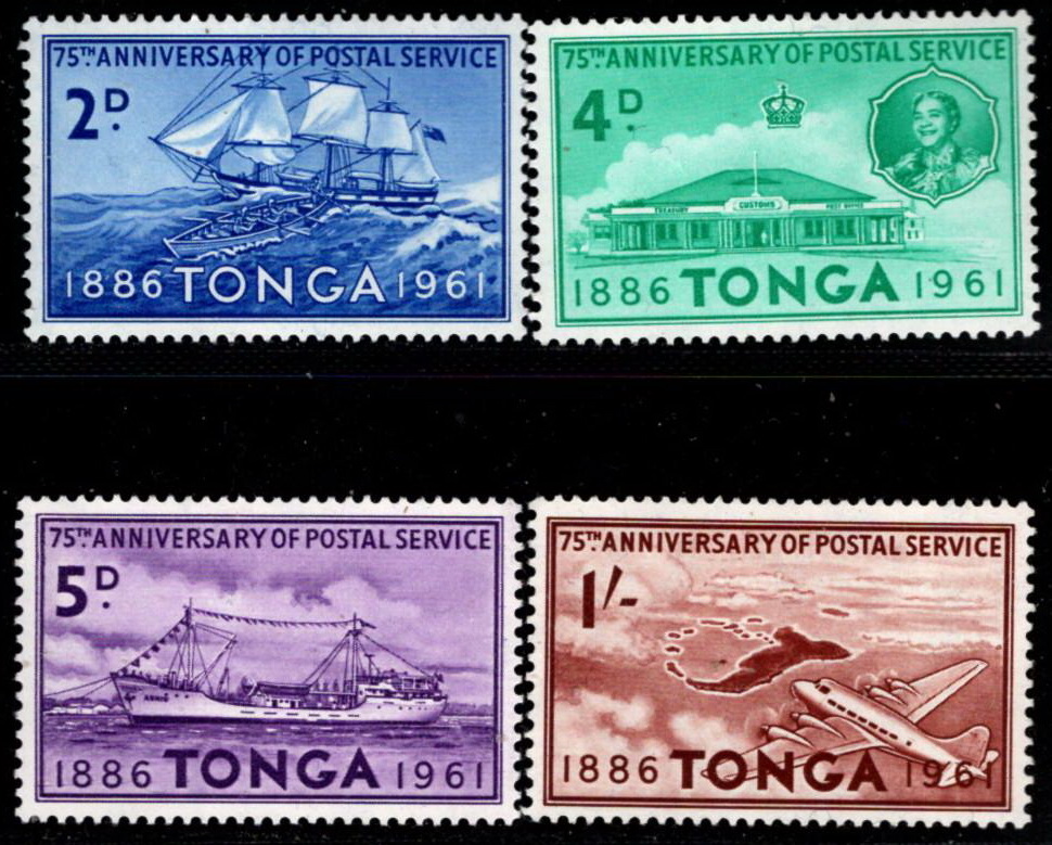 Tonga 1961 Postal service 75th Anniversary set of four mint