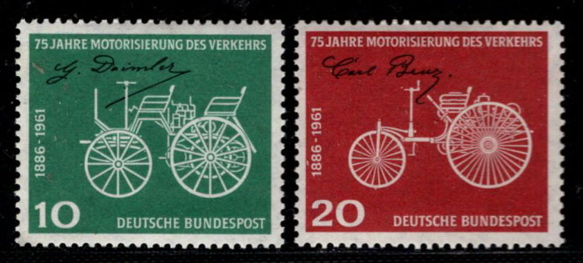 Germany West 1961 Motor Pioneers Daimler & Carl Benz pair mint